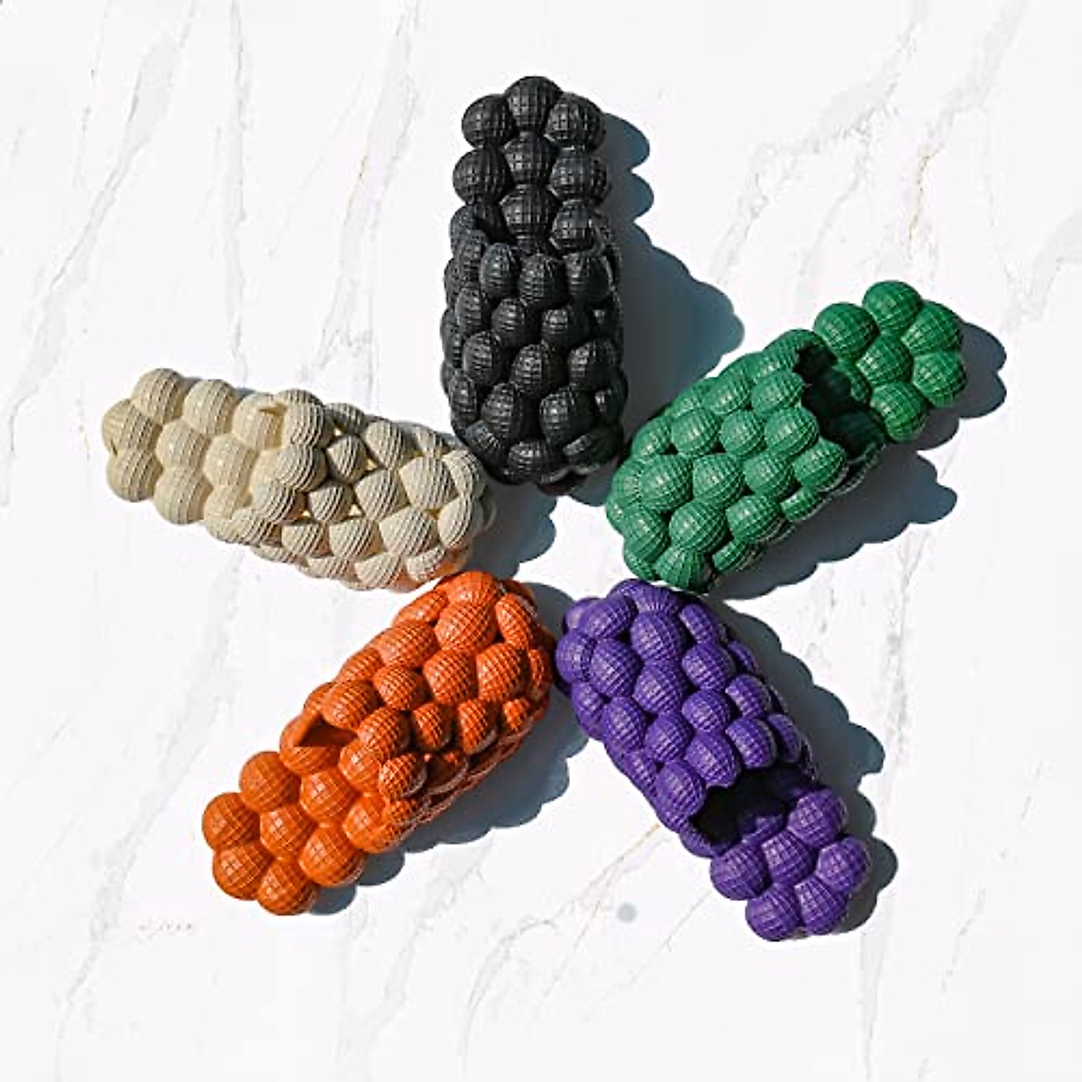 ADOENMER Funny Lychee Bubble Slippers Home Massage Sandals Bedroom Shower Slippers Beach Slides for Men Women Super Soft House Slippers Foot Massager Slippers (5-6, Beige, numeric_5)