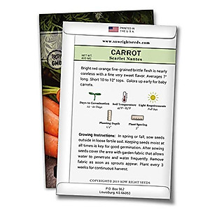 Sow Right Seeds - Scarlet Nantes Carrot Seed for Planting - Non-GMO Heirloom Packet with Instructions to Plant a Home Vegetable Garden, Indoors or Outdoor; Great Gardening Gift (1)