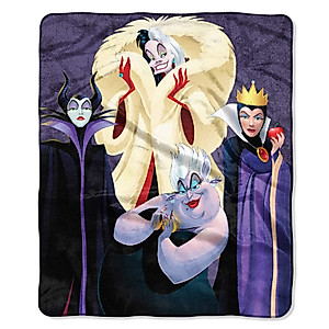 Disney Villains Am I Evil Maleficent Ursula Cruella Deville Evil Queen Silk Touch Throw Blanket 50" x60" (127cm x 152cm)