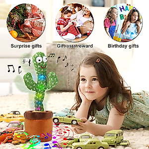 Hongsome Talking Cactus Mimicking Toy,Cactus Baby Toy That Repeat What You Say Singing Dancing,Funny Plush Toy Gifts for Babies Boys Girls Kids