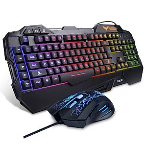 HAVIT HV-KB558CM Gaming Keyboard and Mouse Combo (Rainbow Backlit) Black / UK Layout (QWERTY)