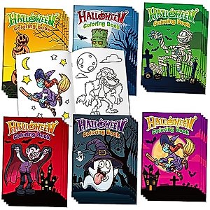 D-FantiX 24 Pack Halloween Coloring Books for Kids, Halloween Party Favor for Kid, Halloween Trick or Treat Goodie Bag Stuffer Fillers Gift for Girls and Boys, Activity Decorations Supplies