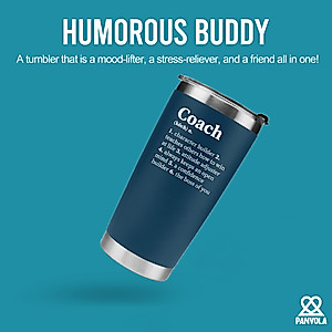 Coach Noun Definition Vacuum Insulated Tumbler Navy Coach Gifts Sports Team Manager Office Boss Appreciation Inspirational Stainless Steel With Removable Lid Drinkware (20 oz)