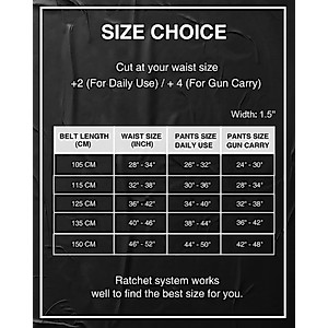 YOETEY Ratchet Tactical Gun Belt for Men - 1.5" Stiff Nylon Web Work Belts Heavy Duty for Concealed Carry Holster