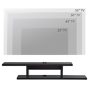 FITUEYES Concise Floating TV Stand Shelf - Wall Mounted Entertainment Center Media Console Component Wall Cabinet, Black, 50"