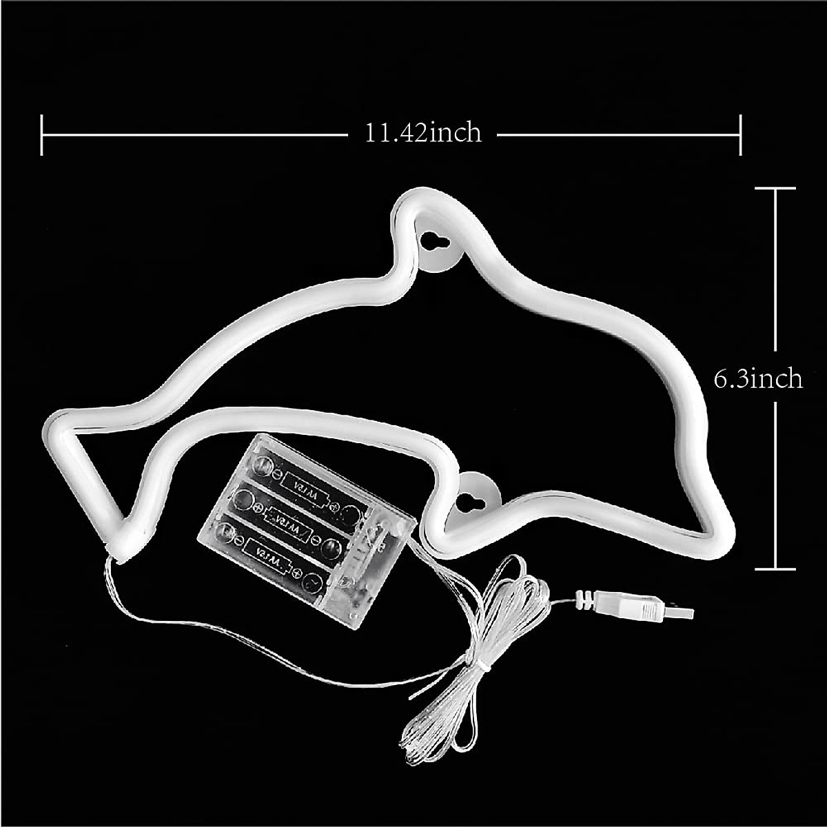 JYWJ Dolphin Neon Sign,USB or 3-AA Battery Powered Neon Light,LED Table Decoration,Bedroom Wall Decoration,Birthday Gift,Wedding Supplies Business Gift (Blue)