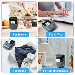 Label Makers B1 Portable Bluetooth Label Maker with Tape, New 2 Inch Thermal Label Printer for Barcode, Clothing, Address, Mailing, Compatible with Smartphone & Computer, with 1pack 50×30mm Label