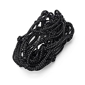 Motorcycle Reflective Cargo Net, 15.7"x15.7" Bungee Cargo Net Natural Latex Core, Stretchable Luggage Thicken Netting with 6 Hooks, Fuel Tank Helmet Mesh for Motorcycle Bikes ATVs UTVs (Black)