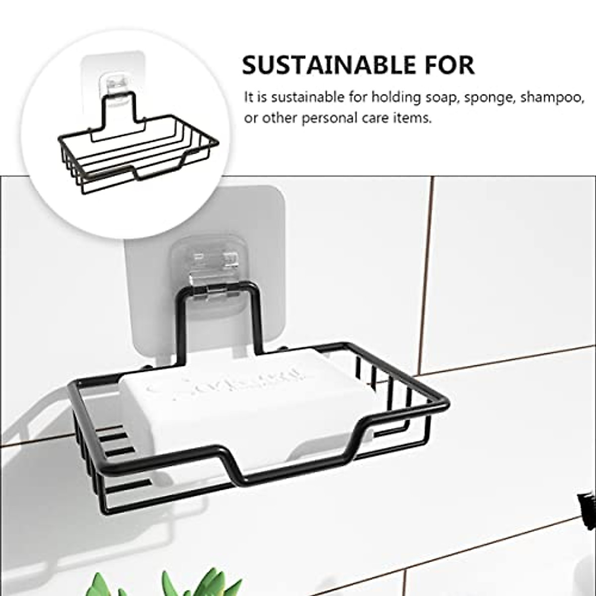Veemoon Box Stainless Self Drilling Caddy Rack Traceless Sponge for Adhesive Shower Wire Shampoo Sink Mounted Tissue Bathroom Bar Wall Shelf Holder Steel Saver No Kitchen Case Draining