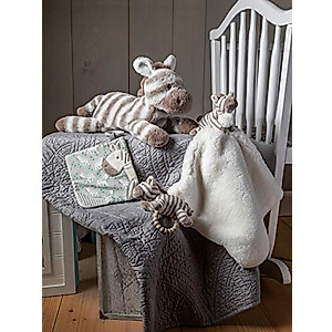 Mary Meyer Afrique Crinkle Teether Toy with Baby Paper and Squeaker, 6 x 6-Inches, Zebra