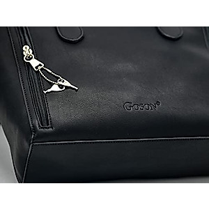 Goson Concealed Carry Tote Bag - Large and Fashionable CCW Purses for Women with Multiple Pockets, Crossbody Straps, YKK Locking Zippers in Faux Leather