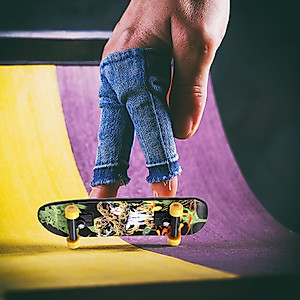 36 Pieces Mini Finger Skateboard Toy Skateboard Finger Boards with Double Sided Pattern Creative Fingertip Movement Novelty Toys Party Favors Decorations Supplies for Teens and Adults (Retro Style)