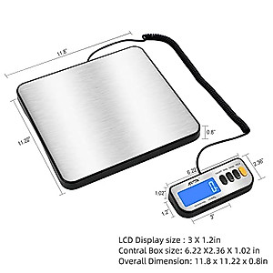 Acteck A-LX460 460lb x 0.1lb Digital Heavy Duty Shipping and Postal Scale with Large Stainless Steel Platform, Batteries and Ac Adapter Included