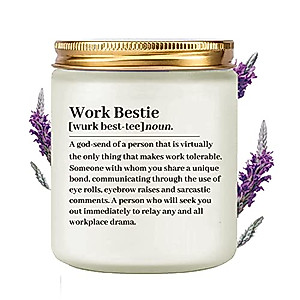 LAMIVEENLA Gifts for Coworkers Scented Candle - Work Bestie Gift for Women Office Coworker Gifts for Women Small Cool Funny Birthday Holiday Gifts for Coworker Going Away Leaving Gifts Soy Candle 7oz