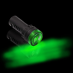 V TELESKY 5 Pcs 12V 22mm Green Indicator Light with Buzzer LDE Flash Buzzer Alarm for Electrical Control Panel, HVAC, DIY Projects