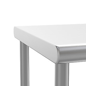 BizChair Commercial Grade 430 Stainless Steel 18 Gauge NSF Certified 60" x 12" Metal Kitchen Double Overshelf