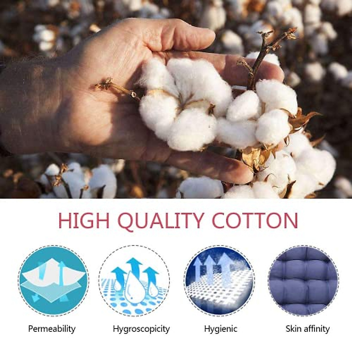 KBIKO-zxl 1 Pack Lounge Chair Cushion Indoor Outdoor Chaise Lounge Cushions with Cap Perfect for Garden Patio Mattress for Zero Gravity Chair (Blue)