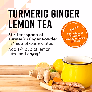 360 Nutrition Turmeric Supplement with Ginger Root Powder, Vegan Turmeric Curcumin with Black Pepper for Joint Support, Gut Health & Digestion, Keto Friendly, Caffeine Free, 3.3 oz, 31 Servings