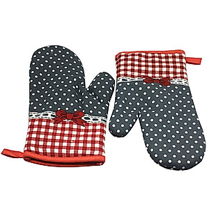 TFENG Cotton Oven Gloves Kitchen Baking Mitts Bow