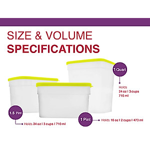 Arrow Home Products 1 Pint Freezer Containers for Food Storage, 10 Pack with Lids - USA Made Reusable Plastic Food Storage Containers - Prep, Store and Freeze - BPA Free, Dishwasher Safe