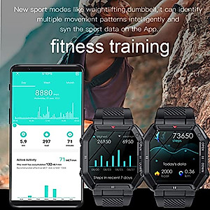 GUIQU Smart Watch, Military Grade IP68 Waterproof [GPS 45mm] 1.85" HD LCD Touch Screen, Smart Watch with Heart Rate Blood Pressure Sleep Monitor, Answer/Make Call, Sports Watch for Android and iOS