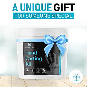 XL DIY Hands Casting Kit for Up to 6 People (Adults and Childrens) | Includes Wood Base | Statue Molding Kit | Hand Mold Keepsake Sculpture Kit for Birthday, Wedding, Anniversary