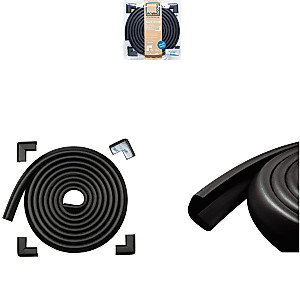 21ft Edge 4 Corners - Bundle & Save - RovingCove HeftyFit Edge Guard (6ft Edge Only, Onyx Black) + RovingCove HeftyFit Edge Corner Guards (15ft Edge 4 Corners, Onyx Black)