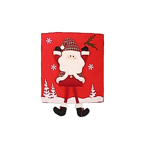 Christmas Chair Covers -Christmas Chair Back Cover for Dining Room, ?? Santa Claus Snowman Reindeer Xmas Dinner Chairs Cover, Chair Slipcover Christmas Table Decoration Christmas Props