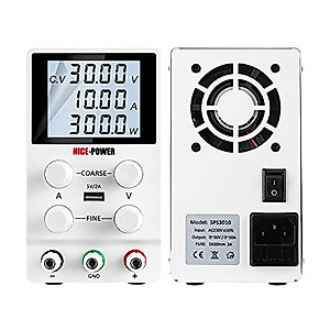 NICE-POWER Adjustable DC Lab Bench Power Supply Variable 4Digital Display Adjustable Regulated Switching Lab Bench Power Supply (30V/10A)