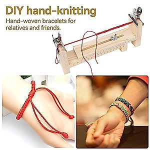 Wood Bracelet Jig, Adjustable Paracord Jig Bracelet Maker DIY Hand Knitting Wristband Jig for Bracelets Necklaces Car Hangings