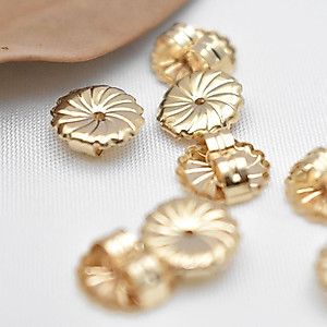 5 Pair 14K Gold Filled Swirl Design Earring Back Jewelry Findings for DIY Jewelry Making 5.0x5.2mm(Small)