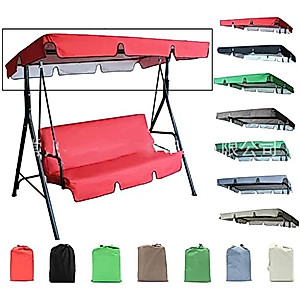 XYQSBY Swing Canopy Waterproof Replacement Canopy for Swing,Top Cover Set Swing Seater Chair Cover Protection Porch Swings Outdoor Canopy Swing Replacement Cover (Dark Green,195x125x15cm)