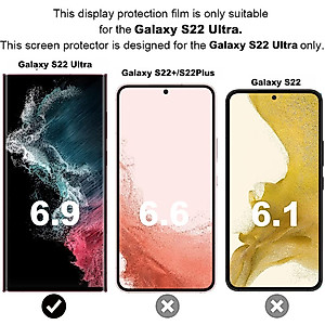 [2+2 Pack] Galaxy S22 Ultra Screen Protector Include 2 Pack Tempered Glass Screen Protector + 2 Pack Tempered Glass Camera Lens Protector,Bubble Free,Easy Install for Samsung Galaxy S22 Ultra 5G