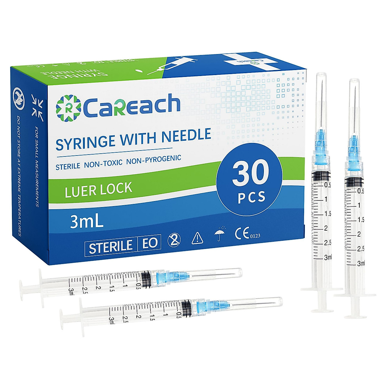 Careach 30 Packs 3mL Syringe with Needles 23 Gauge 1inch, Scientific Labs, Measurement, Individually Wrapped