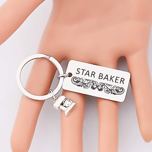 TIIMG GBBO Star Baker Keychain British Baking Show Gifts Pastry Chef Jewelry Gift for Baker Friend (Star baker)