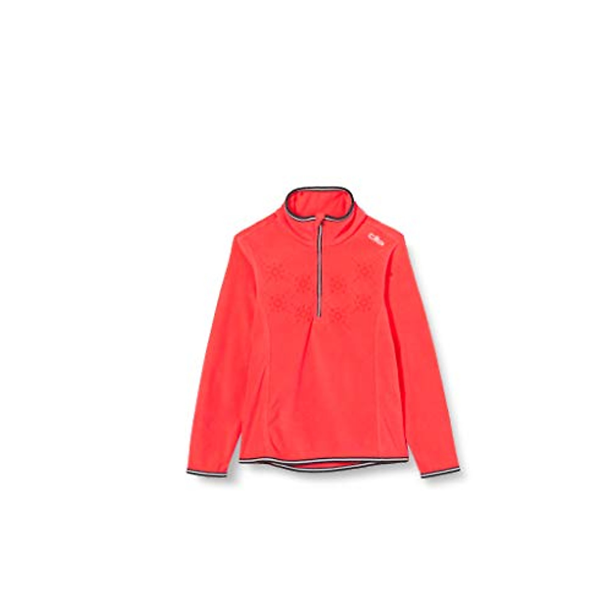CMP Girls' Felpa in Pile Arctic Fleece con fiocchi di Neve Jumper, Red Fluo, 110