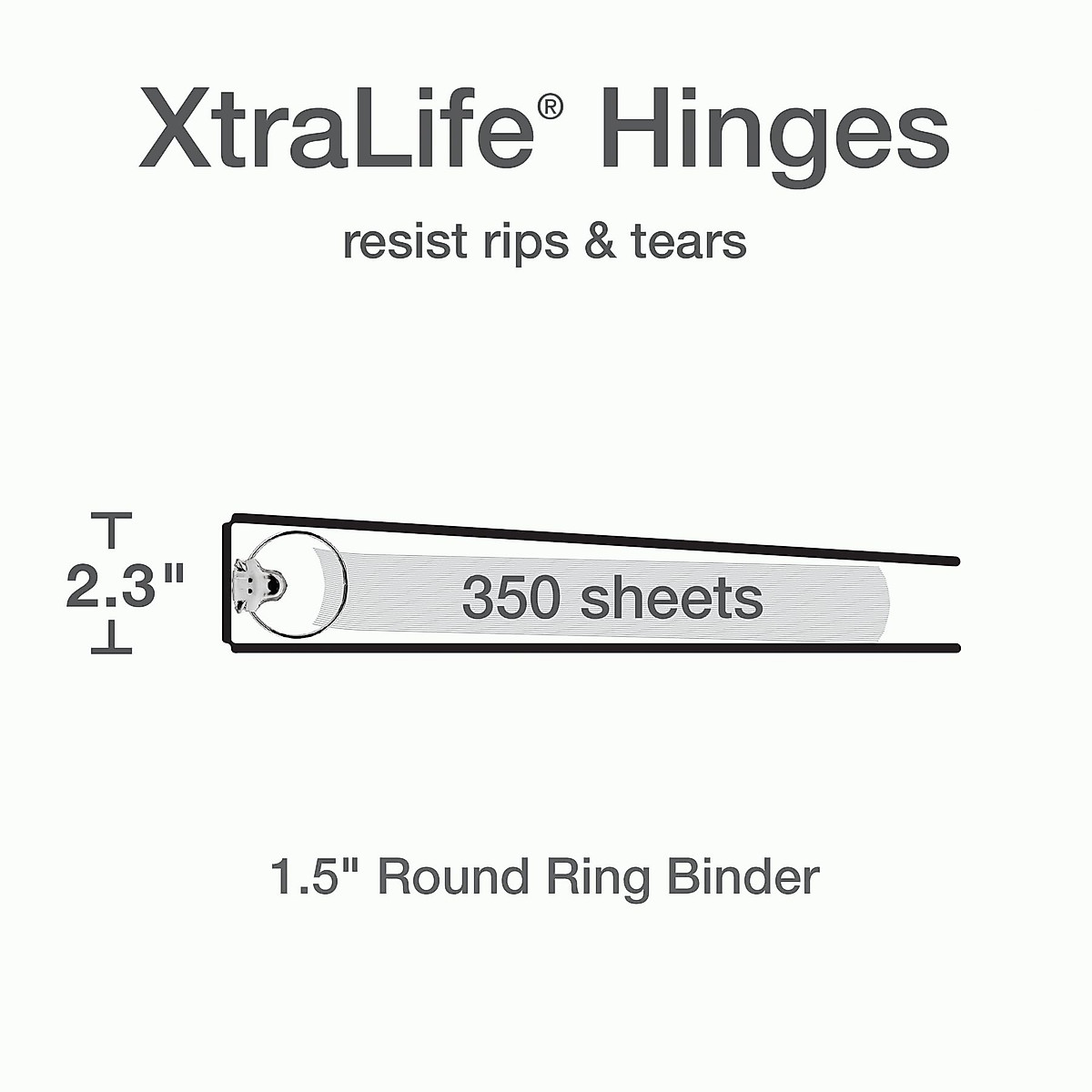 Cardinal 3 Ring Binders, 1.5 Inch, Round Rings, Holds 350 Sheets, ClearVue Presentation View, Non-Stick, Assorted Bright Colors, 6 Pack (79557)