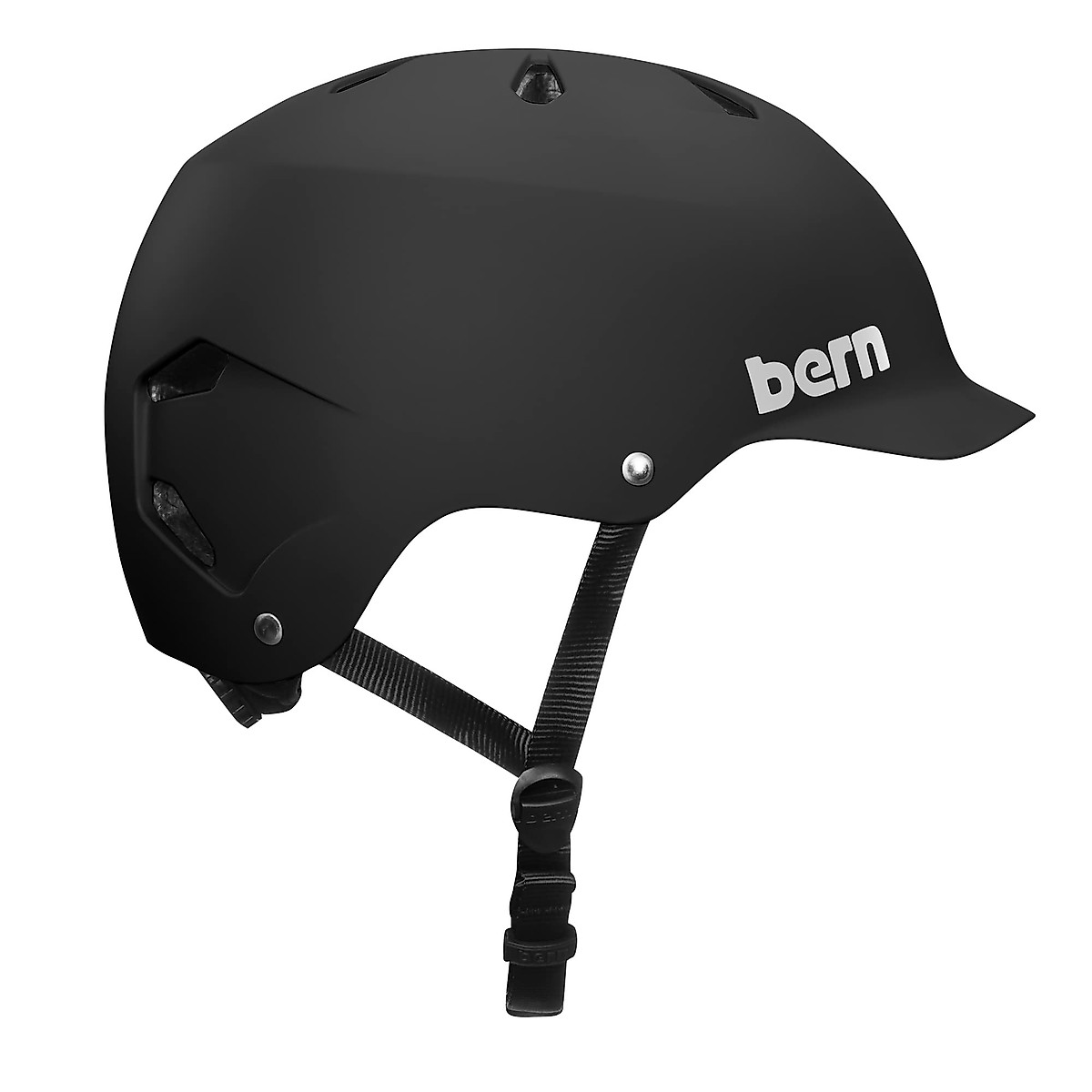 Bern Watts Classic Bike Helmet for Men and Women, Multisport Certified, Matte Black, Small