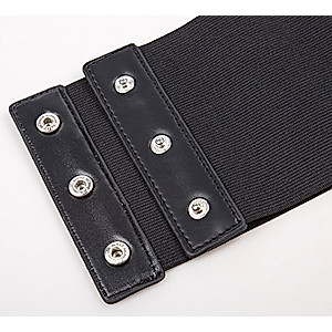 GRACE KARIN Women's Black Elastic Corset Chunky Waistband Wide Waist Cincher Belt(S,Black)