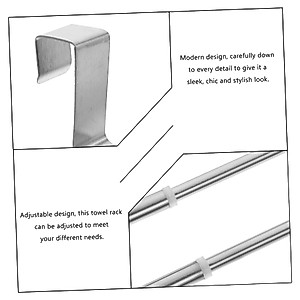 Beatifufu Double Layer Towel Rack Stainless Steel Hangers Wall Storage Cabinet Hanger Wall Mounted Towel Holder Cupboard Towel Holder Wall Mounted Clothes Rack Door Towel Shelf No Punching