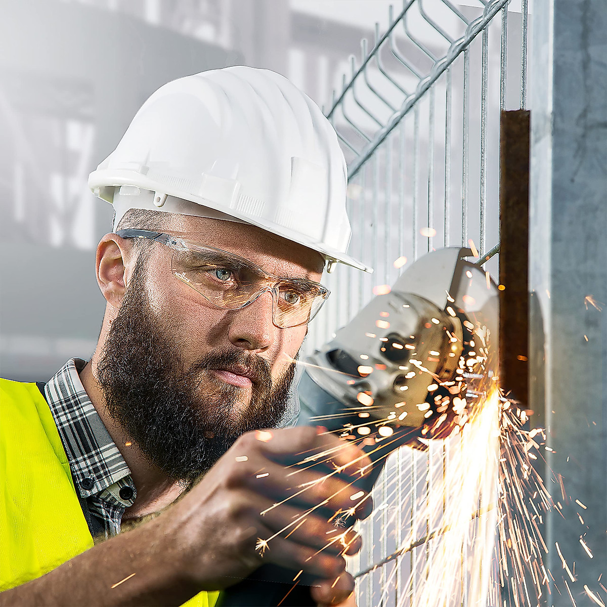 NoCry ANSI Z87.1 Safety Glasses with Scratch Resistant Coating - Anti Fog Safety Glasses, Clear Safety Glasses for Men, 100% UV Resistant Eye Protection Glasses - Suitable for Indoor or Outdoor Use