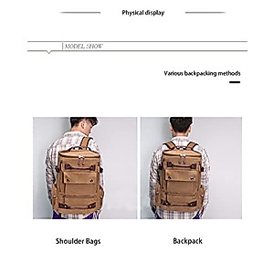 FASNAHOK Men's Canvas Travel Backpack Woman Hiking Rucksack Vintage Laptop Back Pack School Bag for Outdoor Sports Gym
