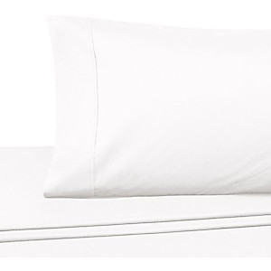 Amazon Basics Essential Cotton Blend Bed Sheet Set,3 pcs, Twin, White