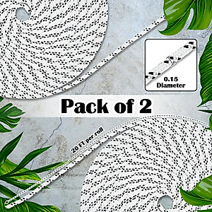 Woanger 2 Pcs Outdoor Patio Umbrella Cord Line Nylon Rope 40 ft Replacement String Parts for Patio Umbrella Base Outdoor Replacement Accessories(0.16'' Diameter)