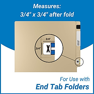 Doctor Stuff - File Folder Labels, Alphabet Letter X, Jeter 2900 - JSAM Series Compatible Alpha Stickers, Dark Blue, 3/4" x 1-1/2", 500/Roll