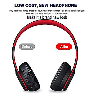 Solo3 Ear Pads Cushions Replacement for Beats Solo 2 & Solo 3 Wireless On-Ear Headphones, Ear Cushions Memory Foam Earpads with Soft Protein Leather (Titanium Gray)