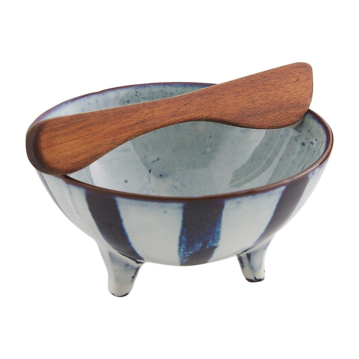 Mud Pie Black Reactive Dip Set, speader 5.5"