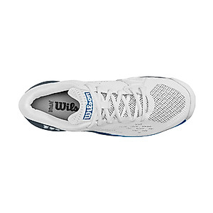 WILSON Men's Rush Pro Ace Pickler Sneaker, White/Grey/Classic Blue, 7.5