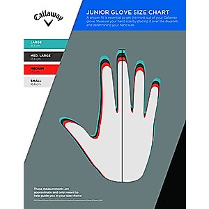 Callaway Golf X Junior Golf Glove, Worn on Left Hand, Medium, White