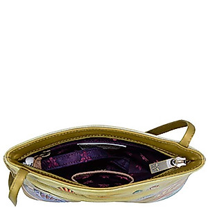 Anuschka Women's Hand Painted Slim Crossbody With Front Zip - Gift of the Sea